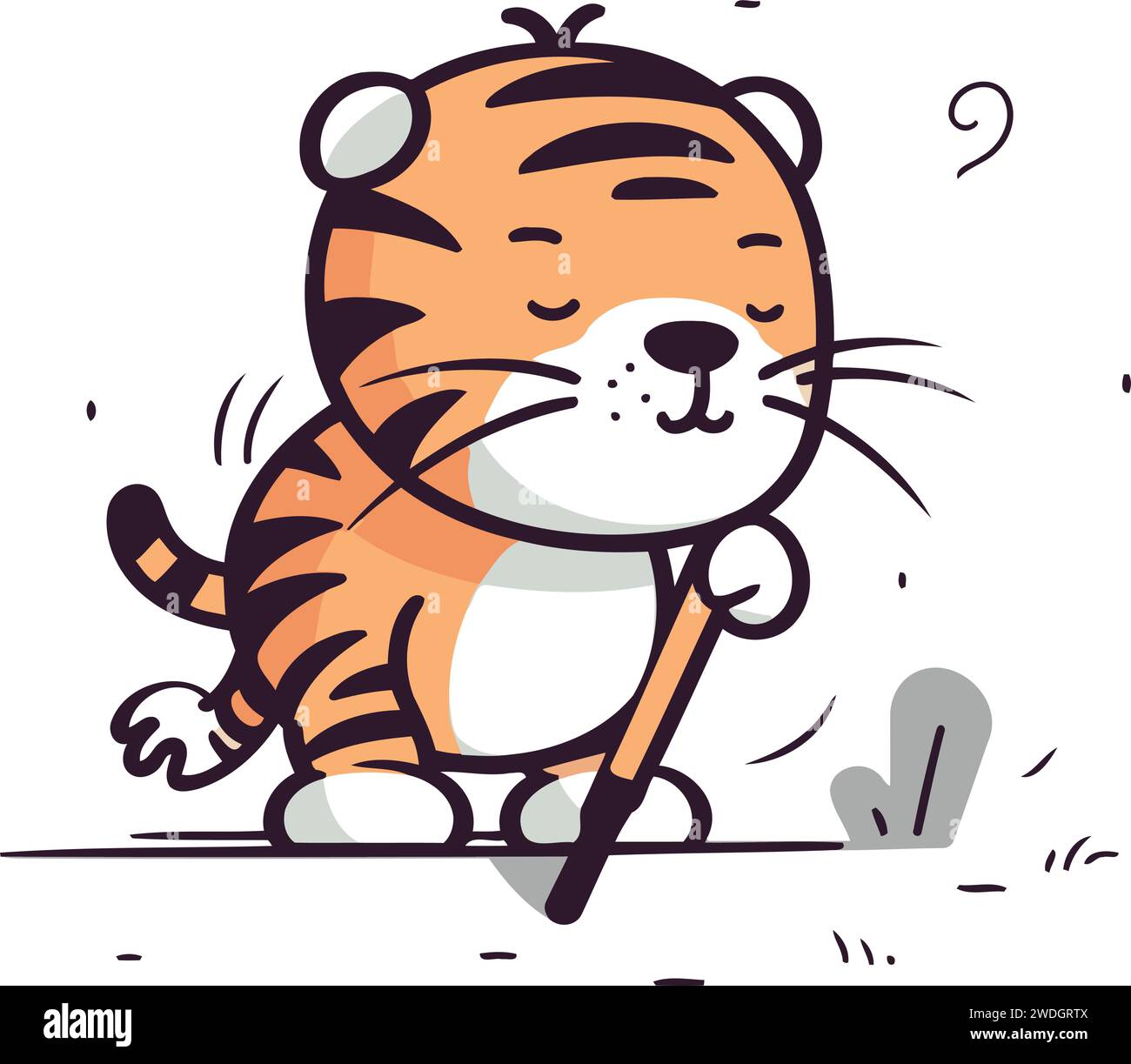 Vector illustration of cute tiger. Isolated on a white background Stock ...