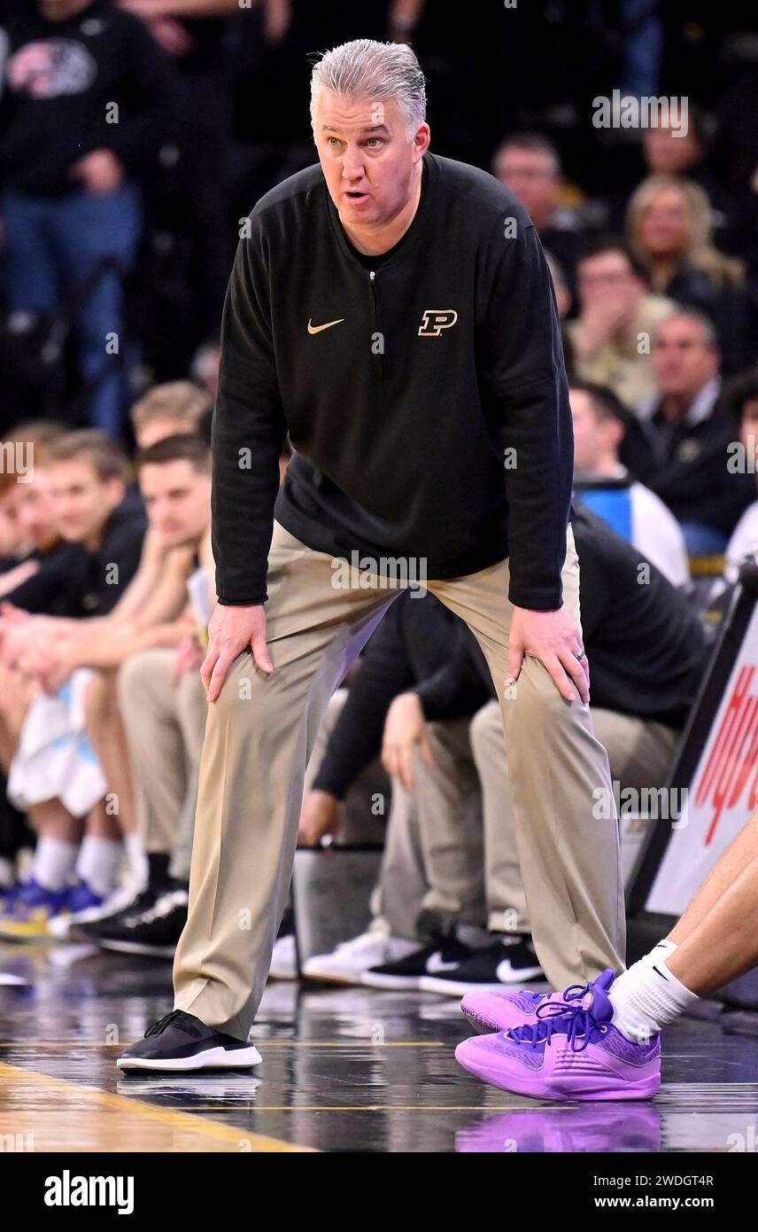 IOWA CITY, IA - JANUARY 20: Purdue head coach Matt Painter reacts as he ...