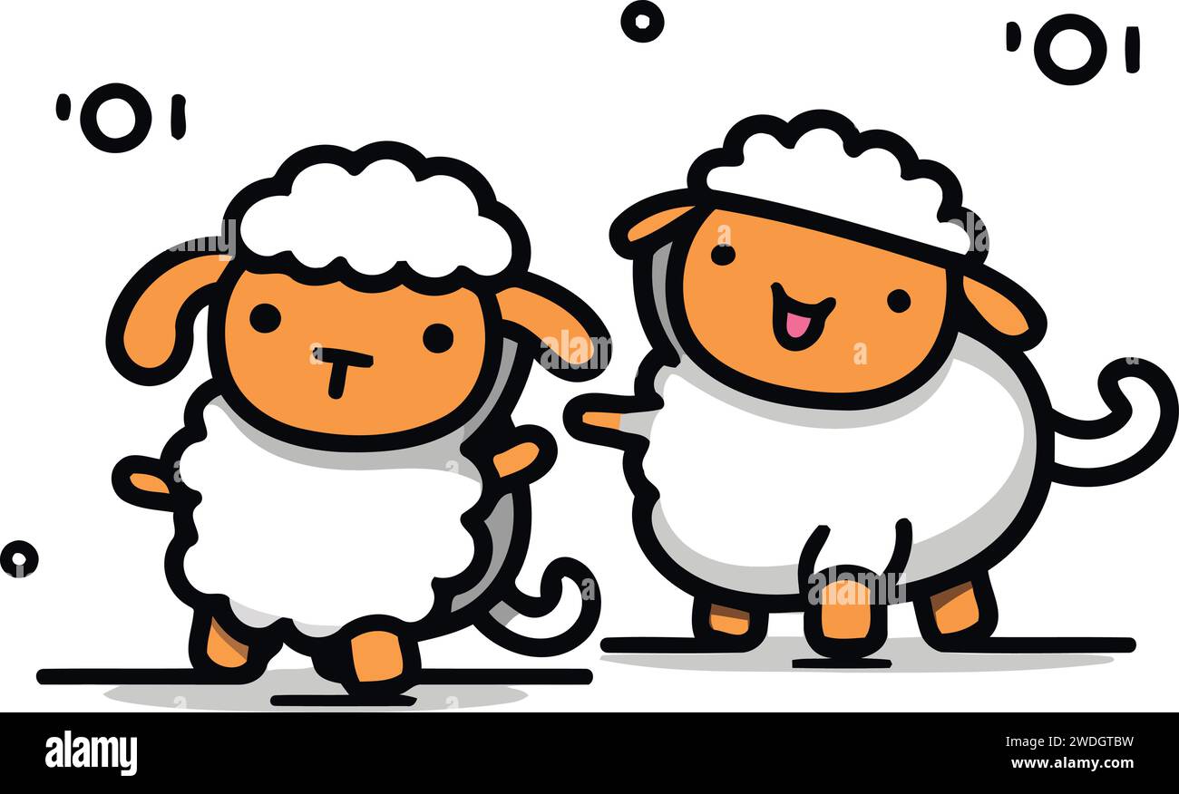 Sheep and their shepherd Stock Vector Images - Alamy