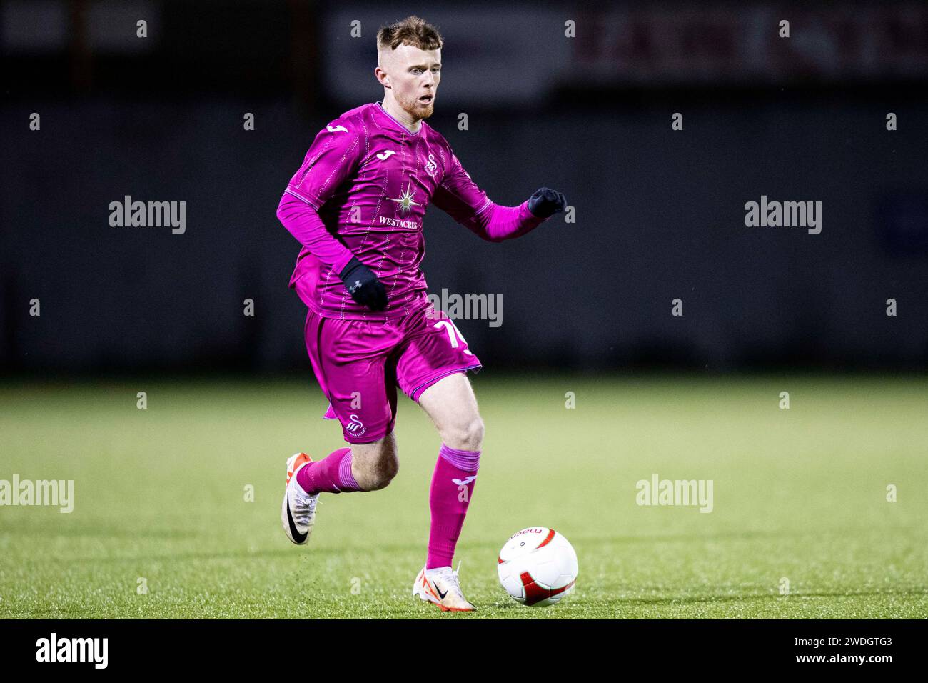 Barry, UK. 20th Jan, 2024. Liam Smith of Swansea City in action The New ...