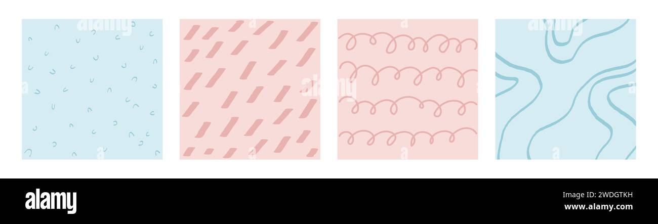 Simple Geometric Hand Drawn Irregular Patterns.Cute Colored Doodle ...