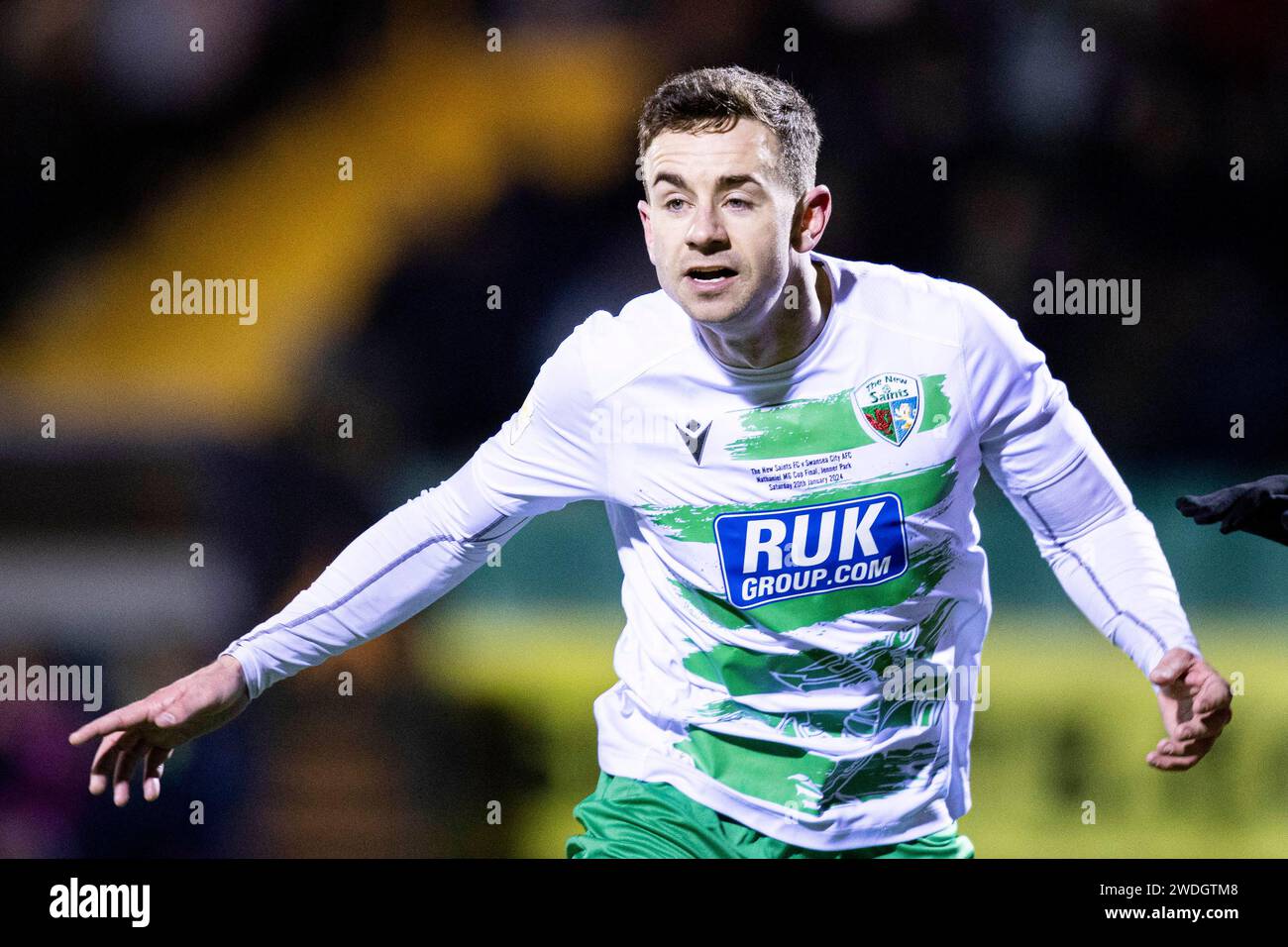 Barry, UK. 20th Jan, 2024. Jordan Marshall of TNS in action. The New ...