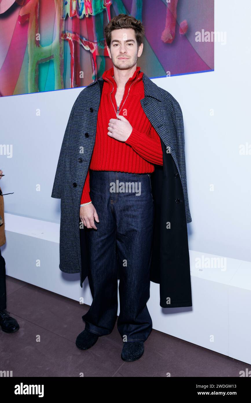 Paris, France. 20th Jan, 2024. Andrew Garfield attends LOEWE Fall ...