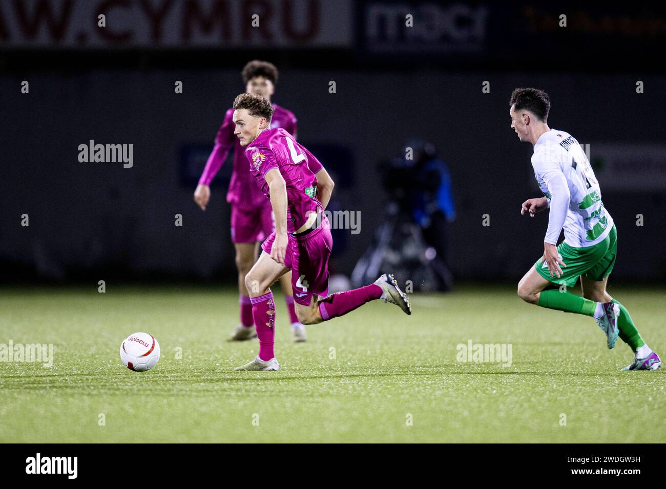 Barry, UK. 20th Jan, 2024. Mitchell Bates of Swansea City in action ...