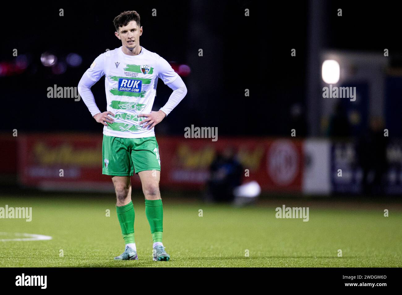 Barry, UK. 20th Jan, 2024. Daniel Redmond of TNS in action. The New ...