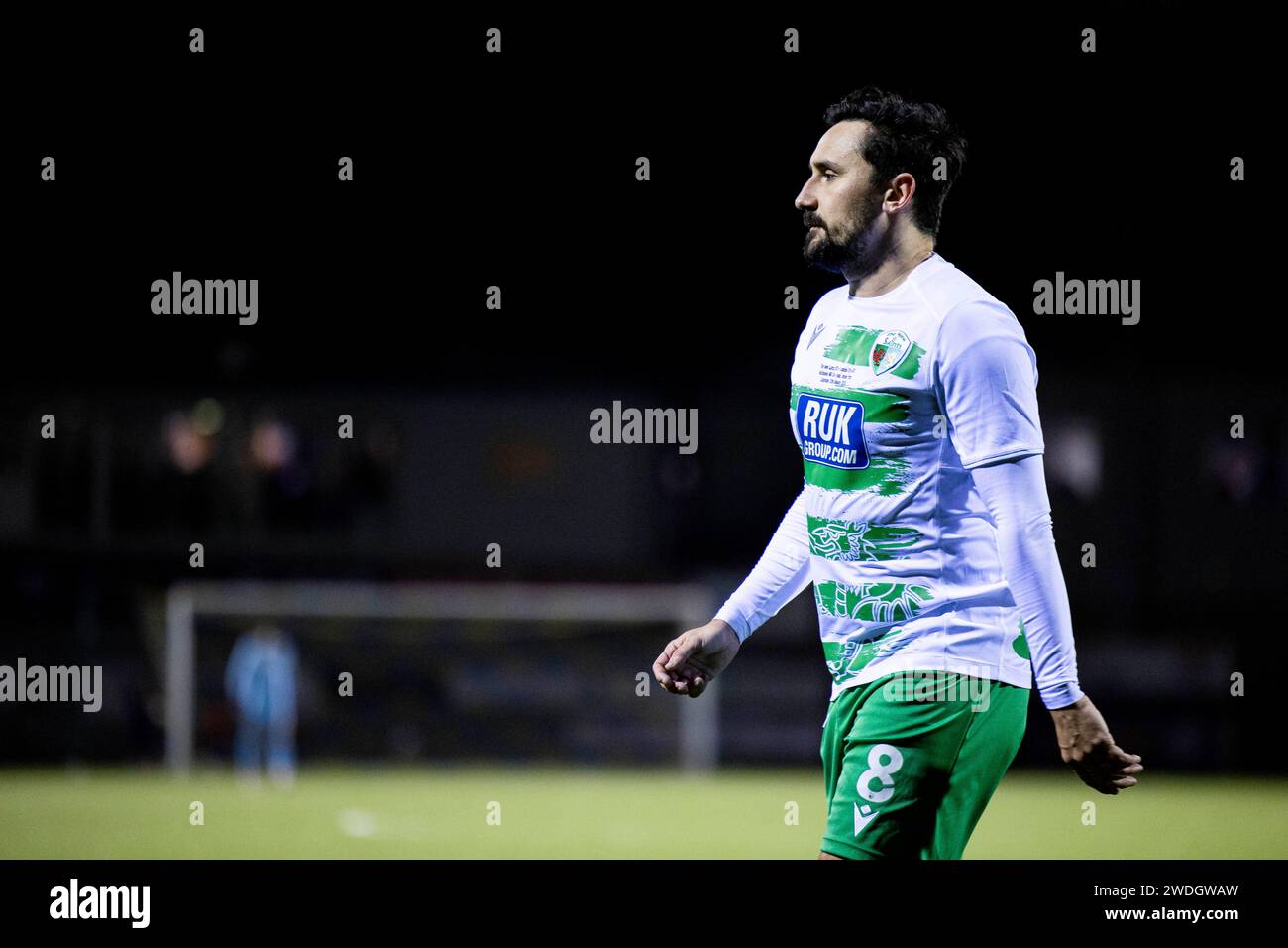 Barry, UK. 20th Jan, 2024. Ryan Brobbel of TNS in action. The New ...