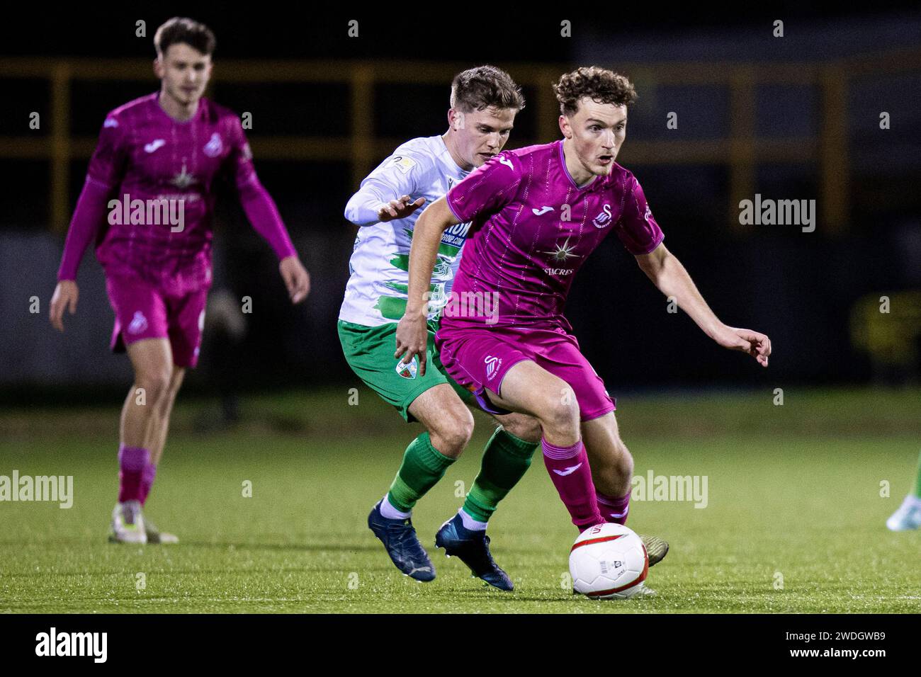 Barry, UK. 20th Jan, 2024. Mitchell Bates of Swansea City in action ...