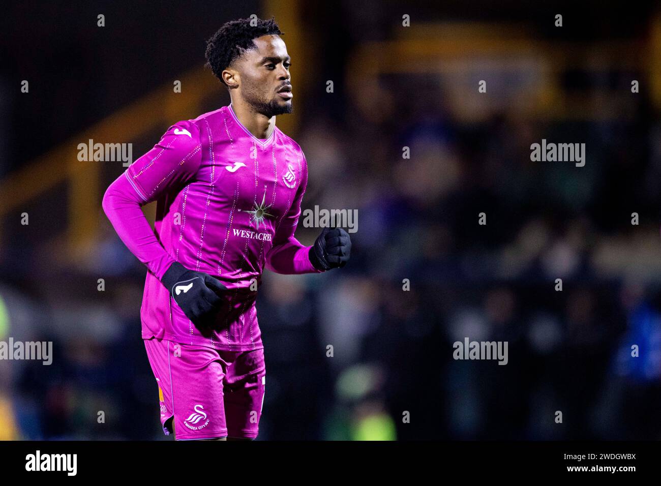 Barry, UK. 20th Jan, 2024. Glory Nzingo of Swansea City in action. The ...