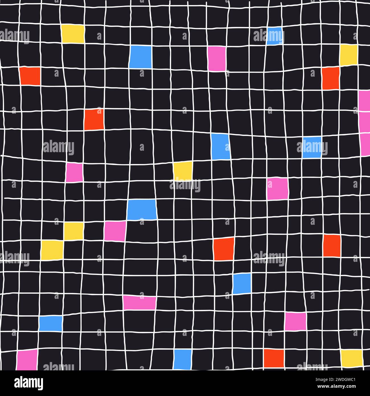 Simple Geometric Hand Drawn Irregular Pattern. Cute groovy Colored ...