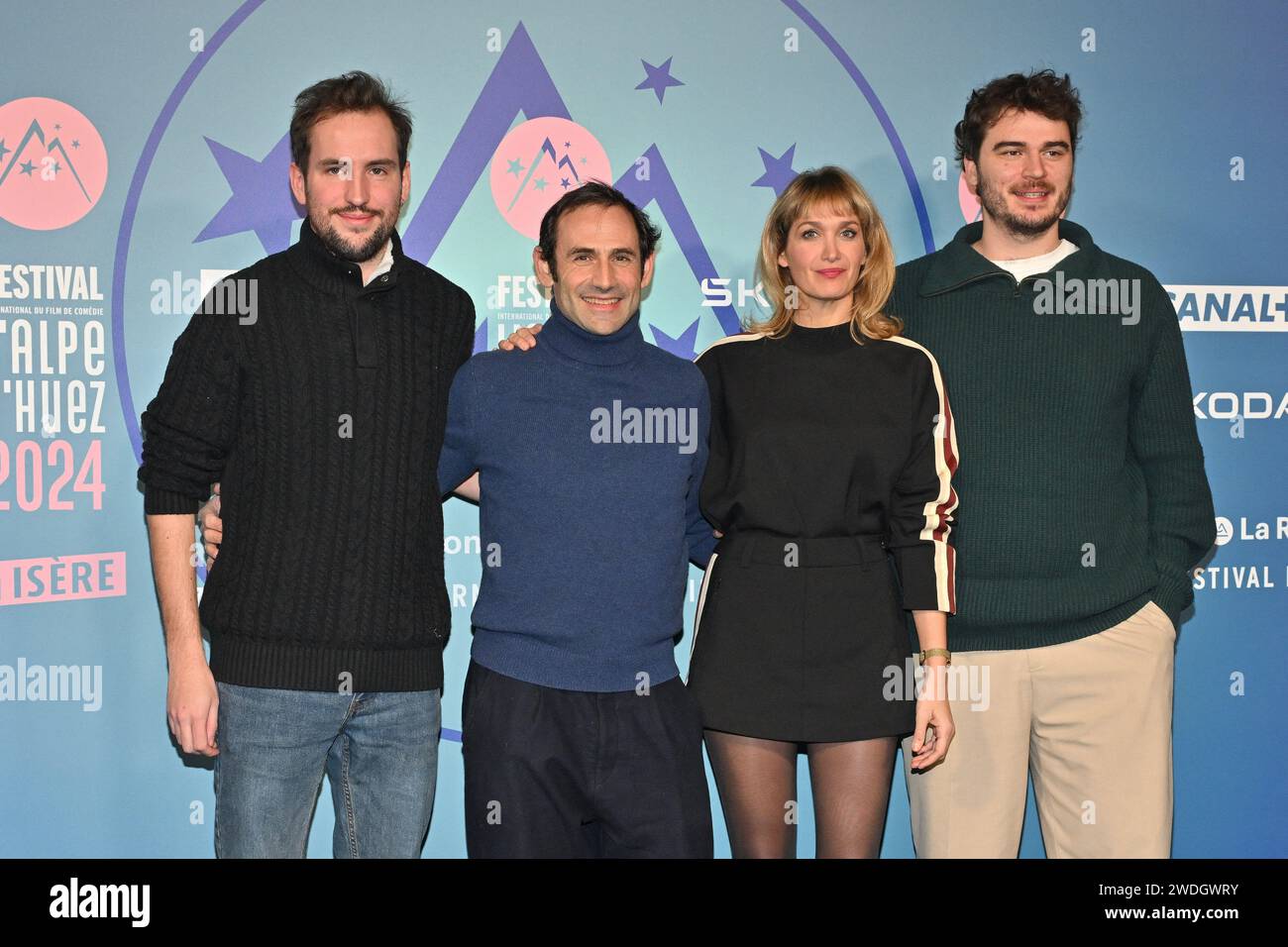 Alpe d Huez, France. 20 January, 2024. Adrien Guedra Degeorges, Pierre ...