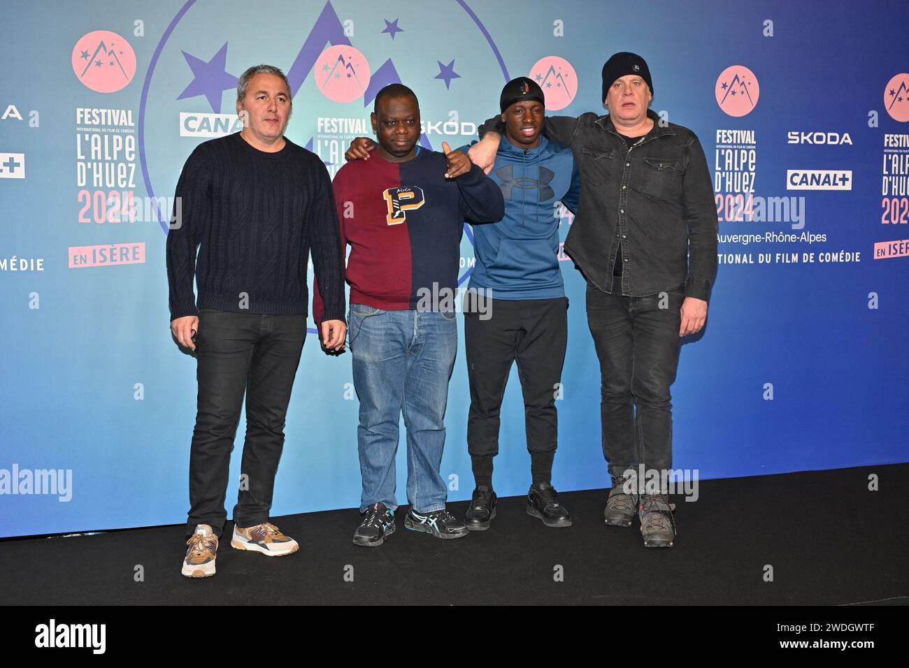 Alpe d Huez, France. 20 January, 2024. Ahmed Hamidi, Golo et Ritchie ...