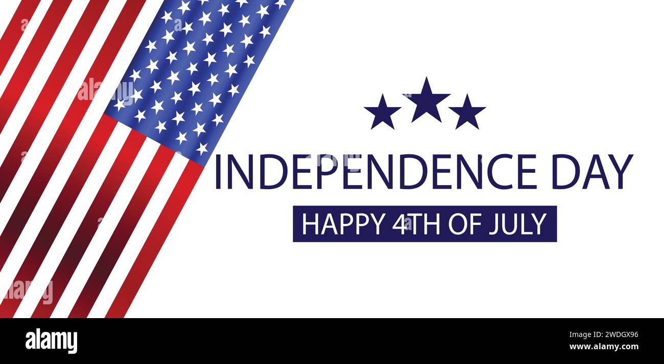 Happy Independence Day 4th Of July Usa Text Design Stock Vector Image ...