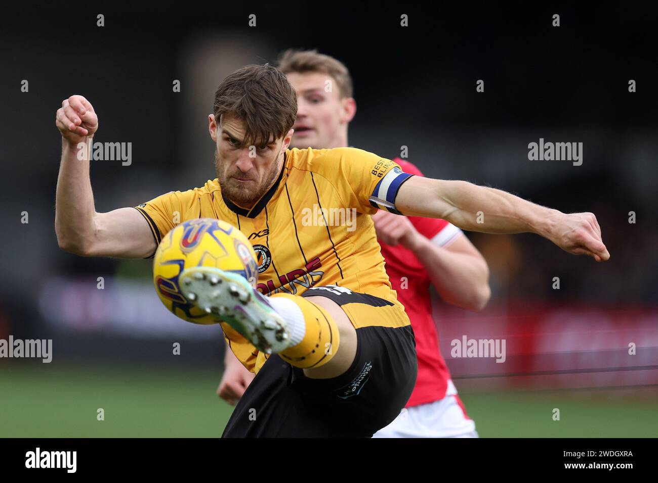 Newport, UK. 20th Jan, 2024. Ryan Delaney of Newport county in action ...