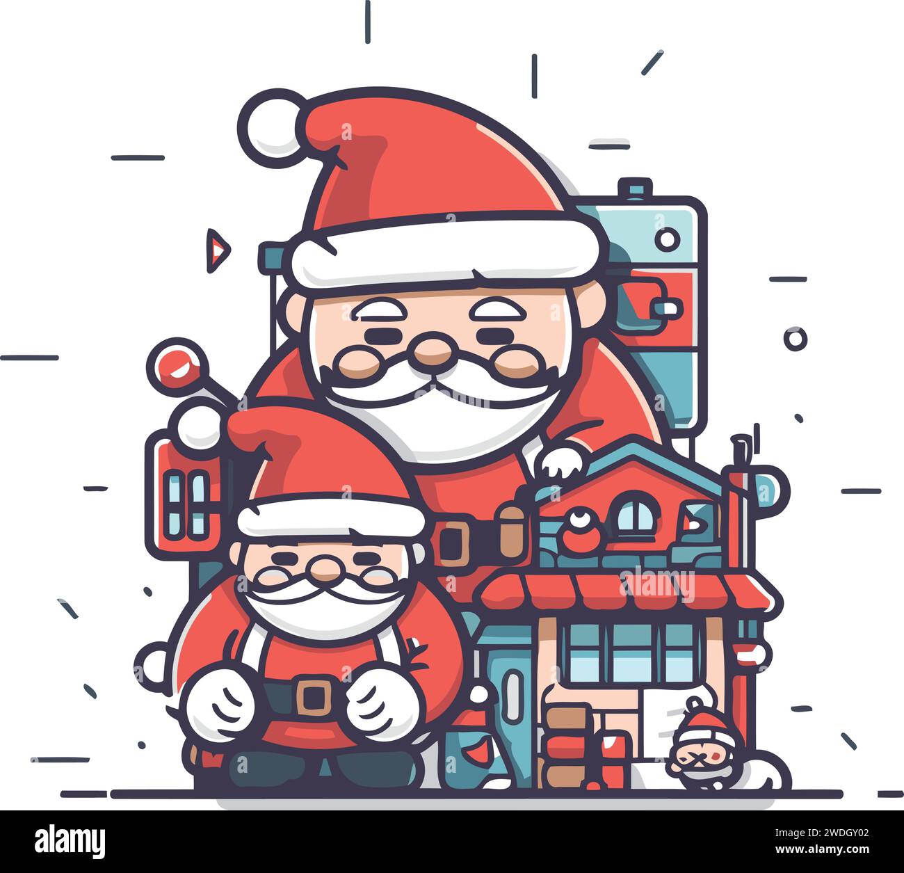 Santa elves illustration Stock Vector Images - Alamy