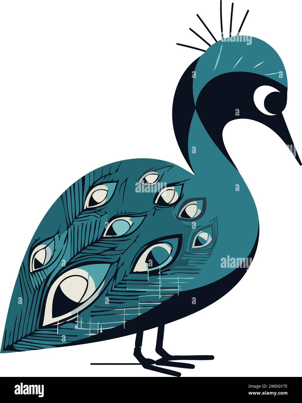 Peacock icon. Bird animal and nature theme. Isolated design. Vector ...