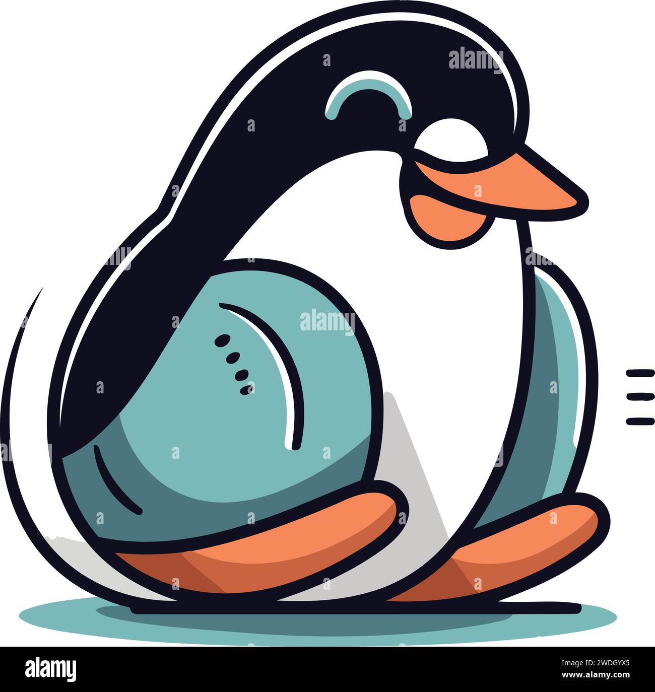 Cartoon penguin isolated on a white background. Vector illustration ...
