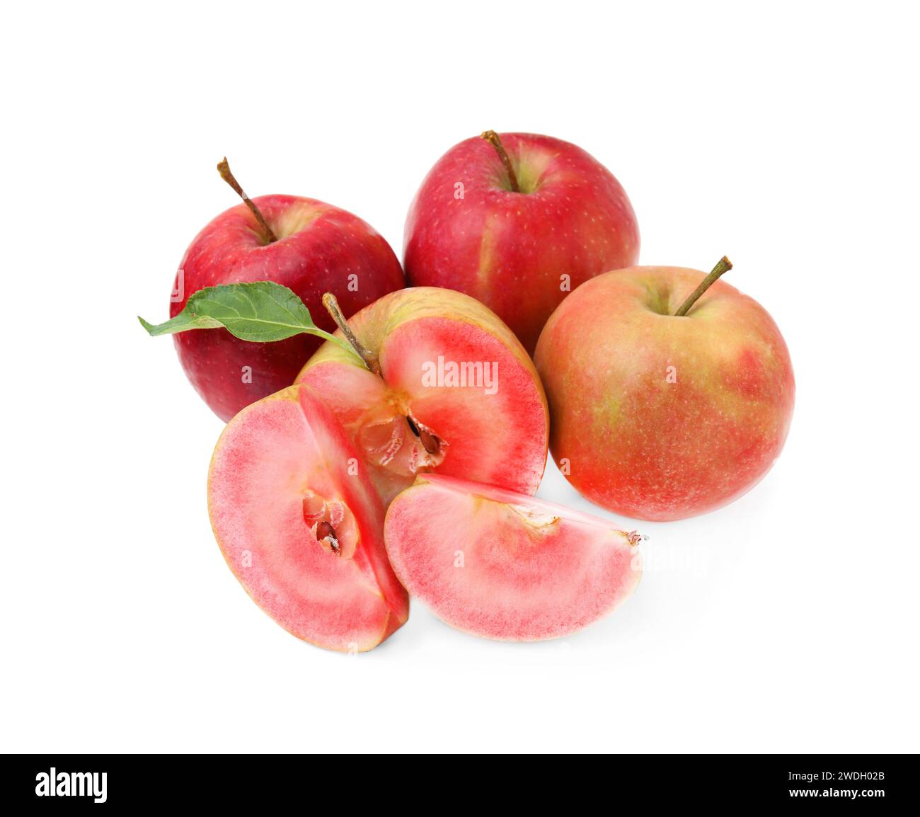 Tasty apples with red pulp isolated on white Stock Photo - Alamy