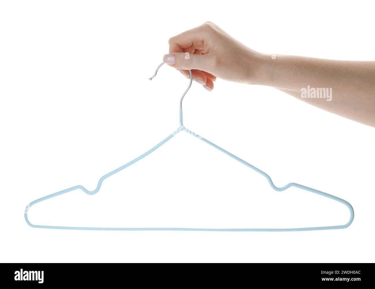 Hand holding hanger Cut Out Stock Images & Pictures - Alamy