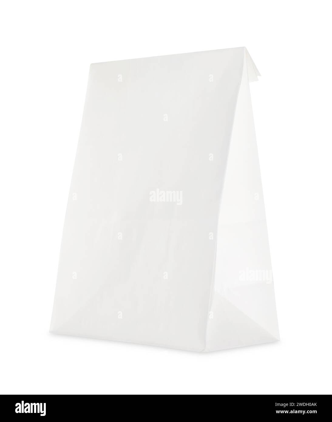 One closed paper bag isolated on white Stock Photo - Alamy