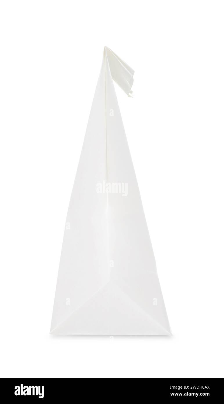 One closed paper bag isolated on white Stock Photo - Alamy