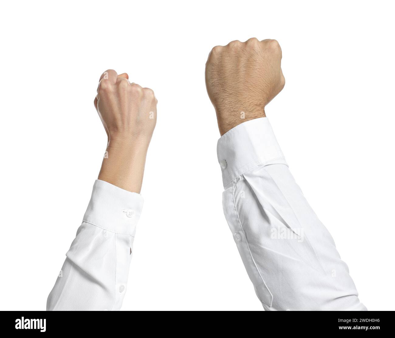 Hands clenched fists on white hi-res stock photography and images - Alamy