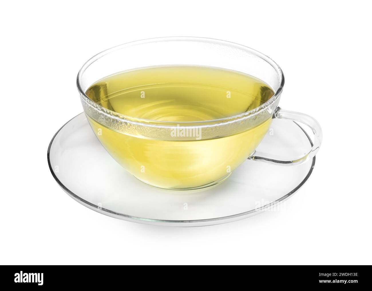 Refreshing green tea in cup isolated on white Stock Photo - Alamy