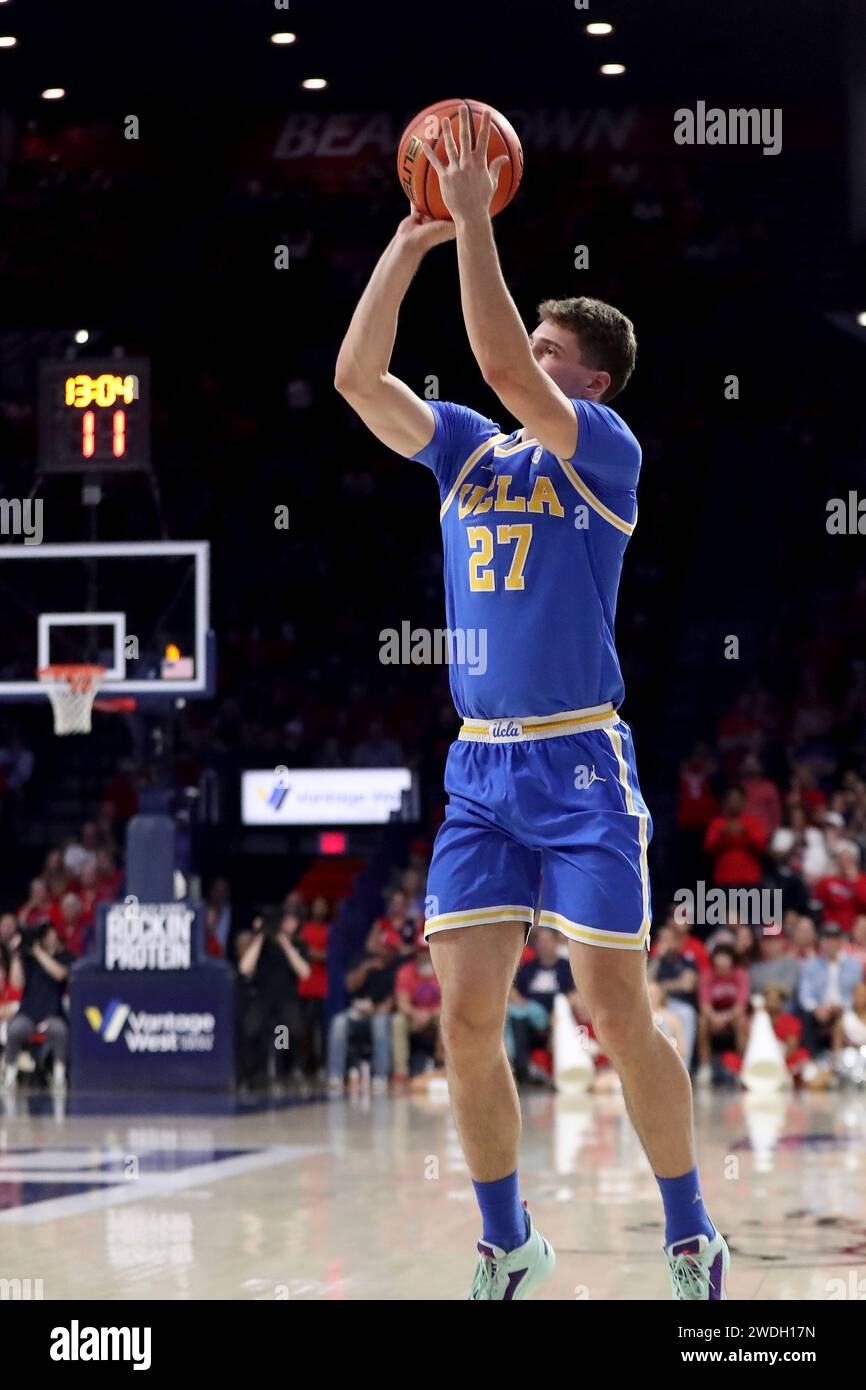 TUCSON, AZ - JANUARY 20: UCLA Bruins guard Jan Vide #27 during the ...