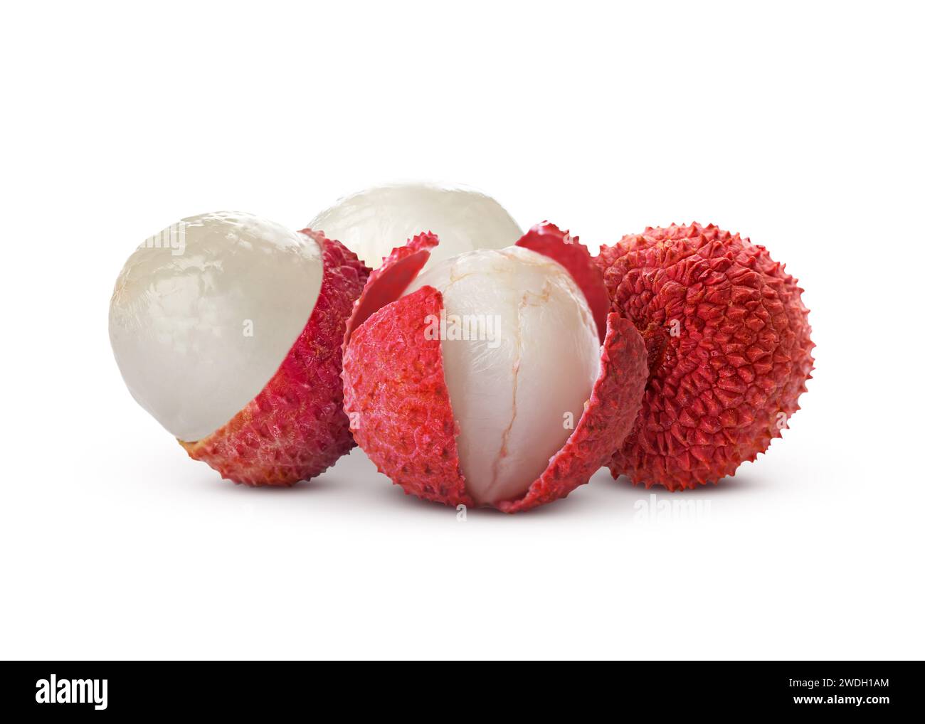 Fresh lychees isolated on white. Tropical fruit Stock Photo - Alamy