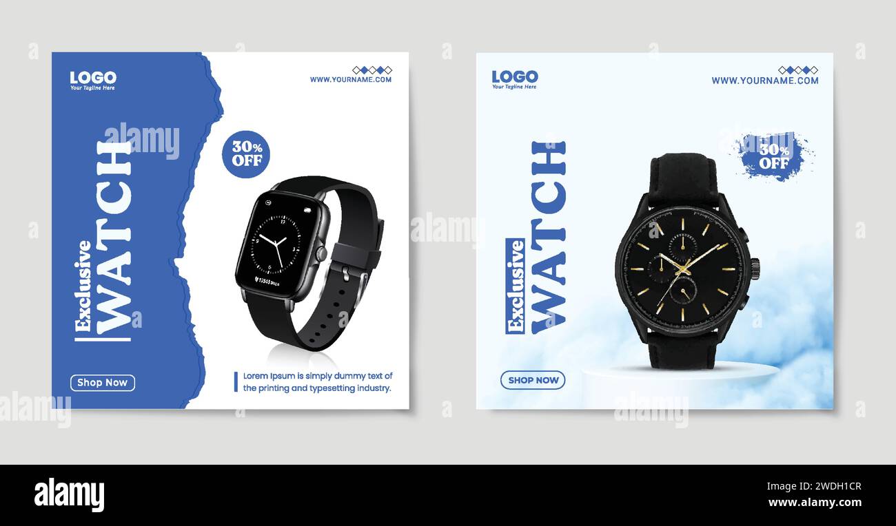 Smart watch social media post banner. Limited time offer smart watch ...