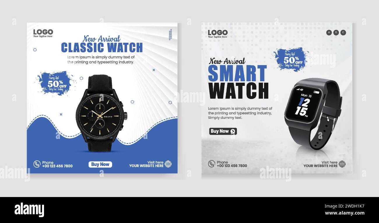 Smart watch social media post banner. Limited time offer smart watch ...