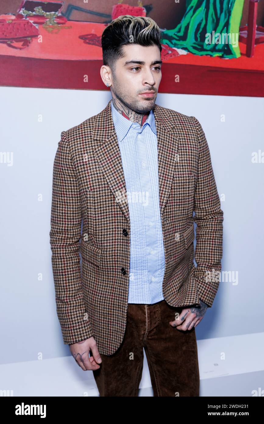 Paris, France. 20th Jan, 2024. Zayn Malik attends LOEWE Fall/Winter ...