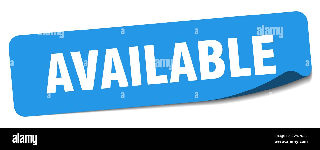 available sticker. available rectangular label isolated on white ...