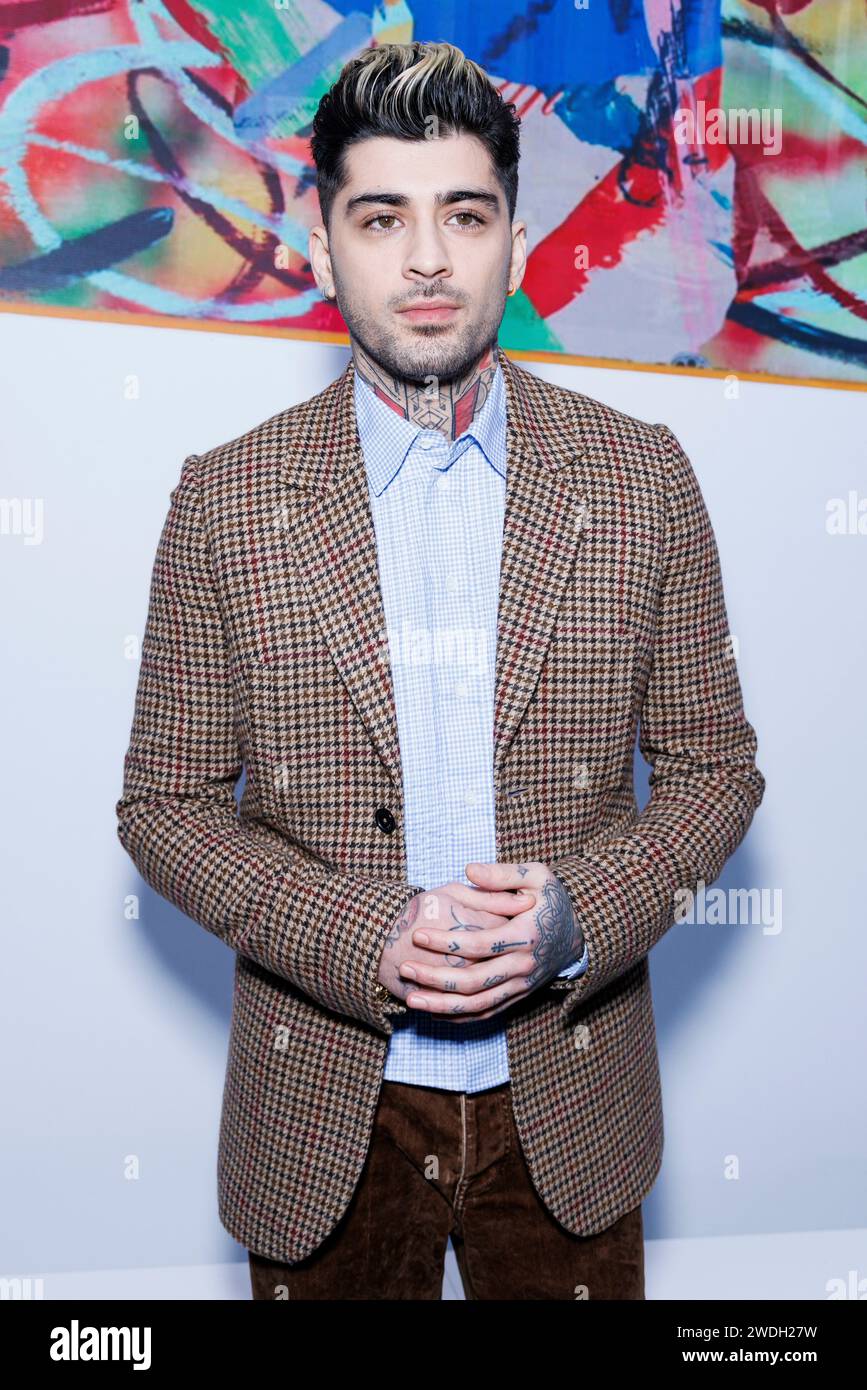 Paris, France. 20th Jan, 2024. Zayn Malik attends LOEWE Fall/Winter ...