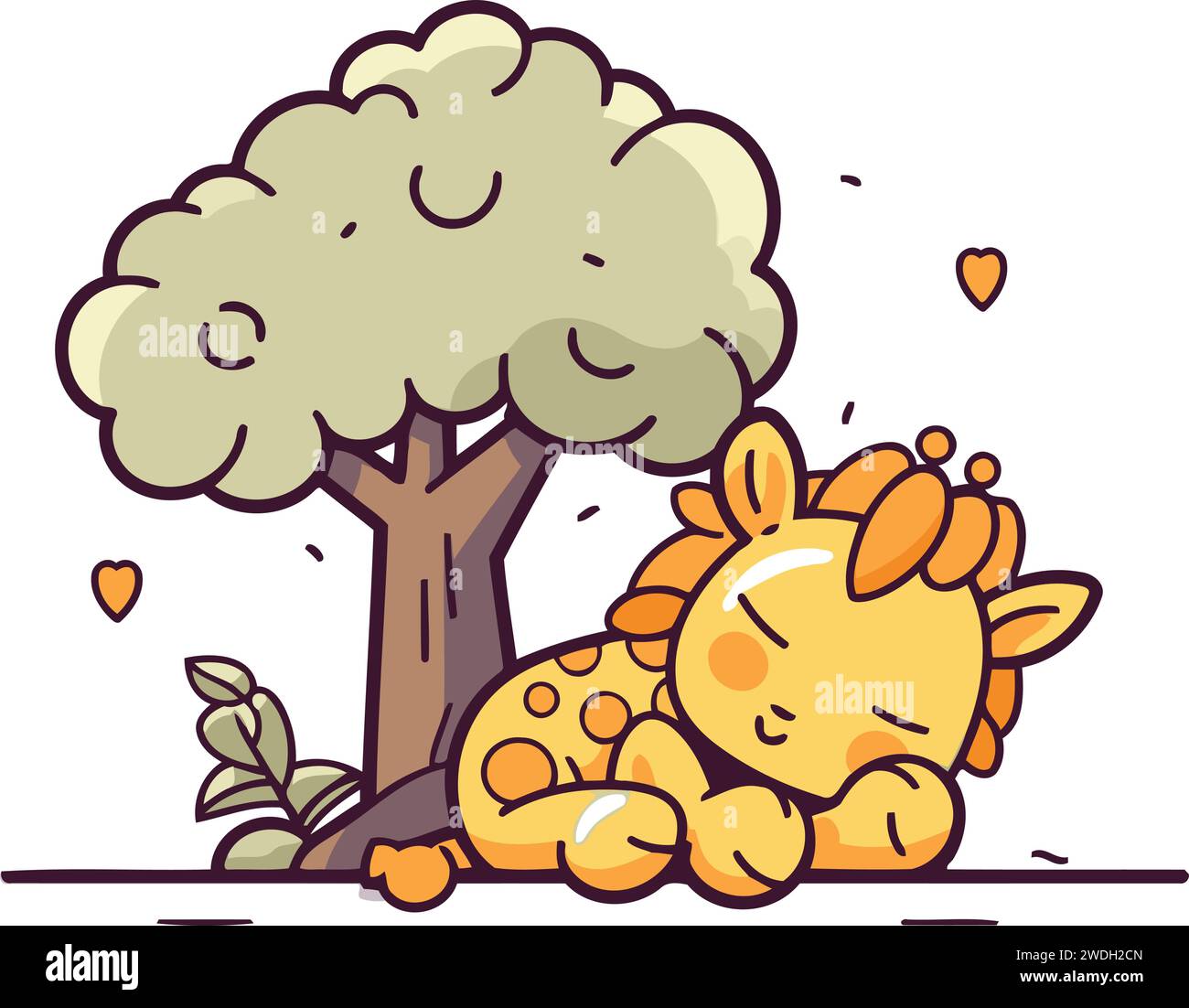 Sleeping under the tree Cut Out Stock Images & Pictures - Alamy