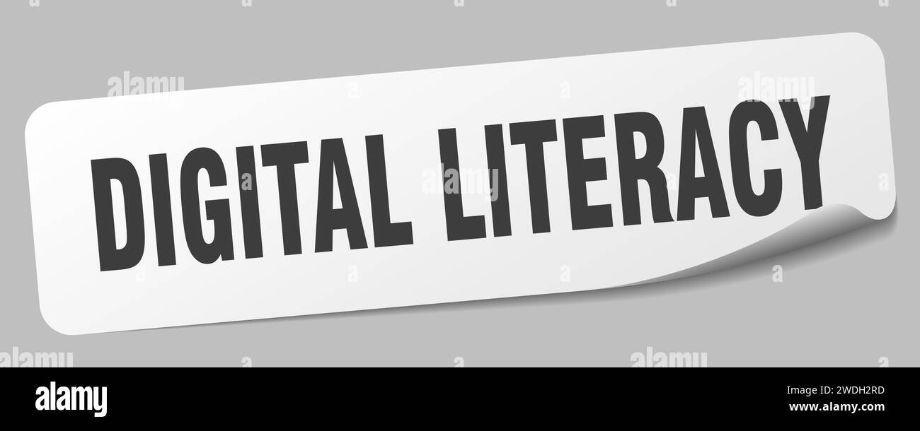 digital literacy sticker. digital literacy rectangular label isolated ...