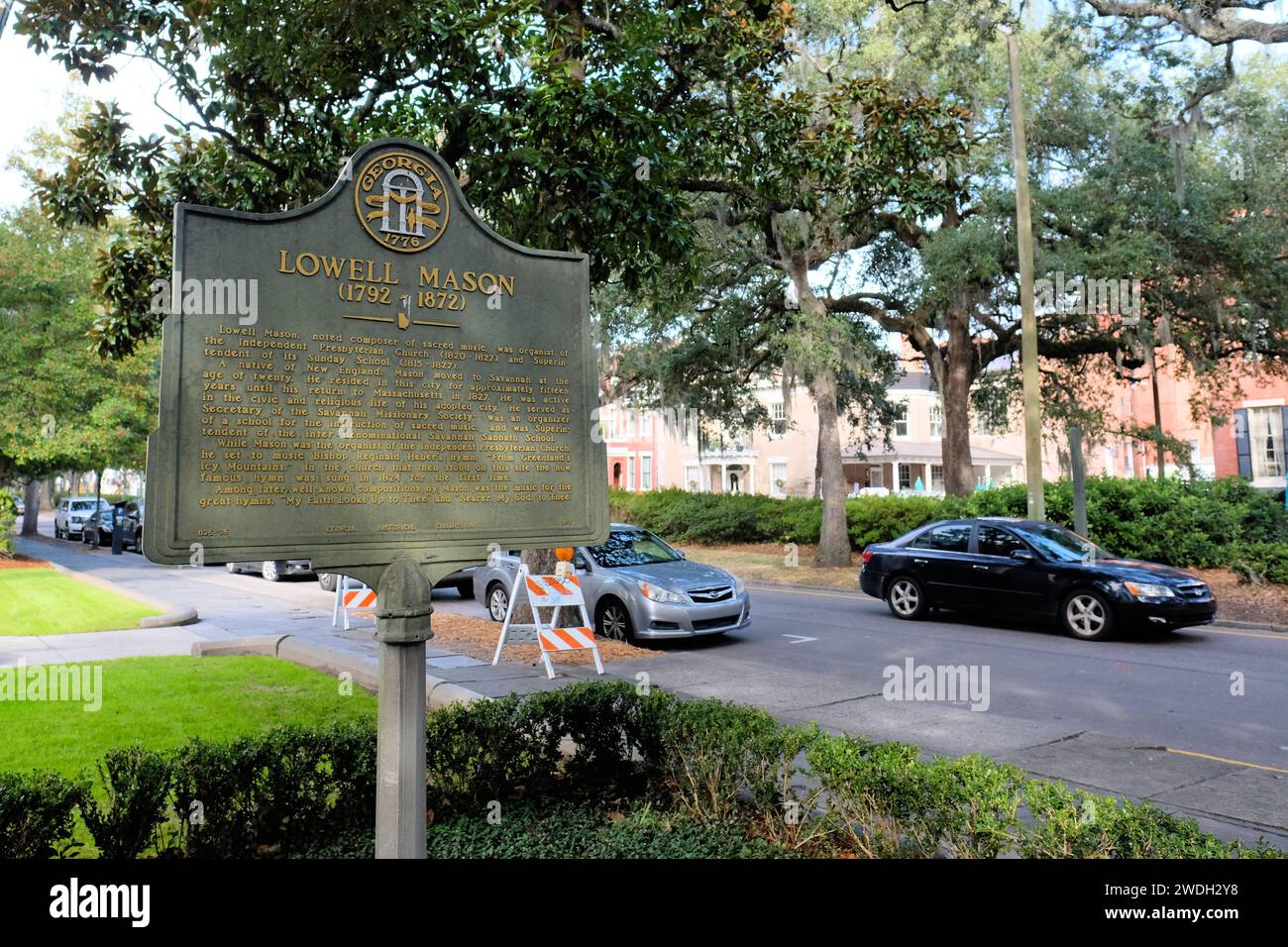 Sign outside the Independent Presbyterian Church, Savannah, Georgia ...