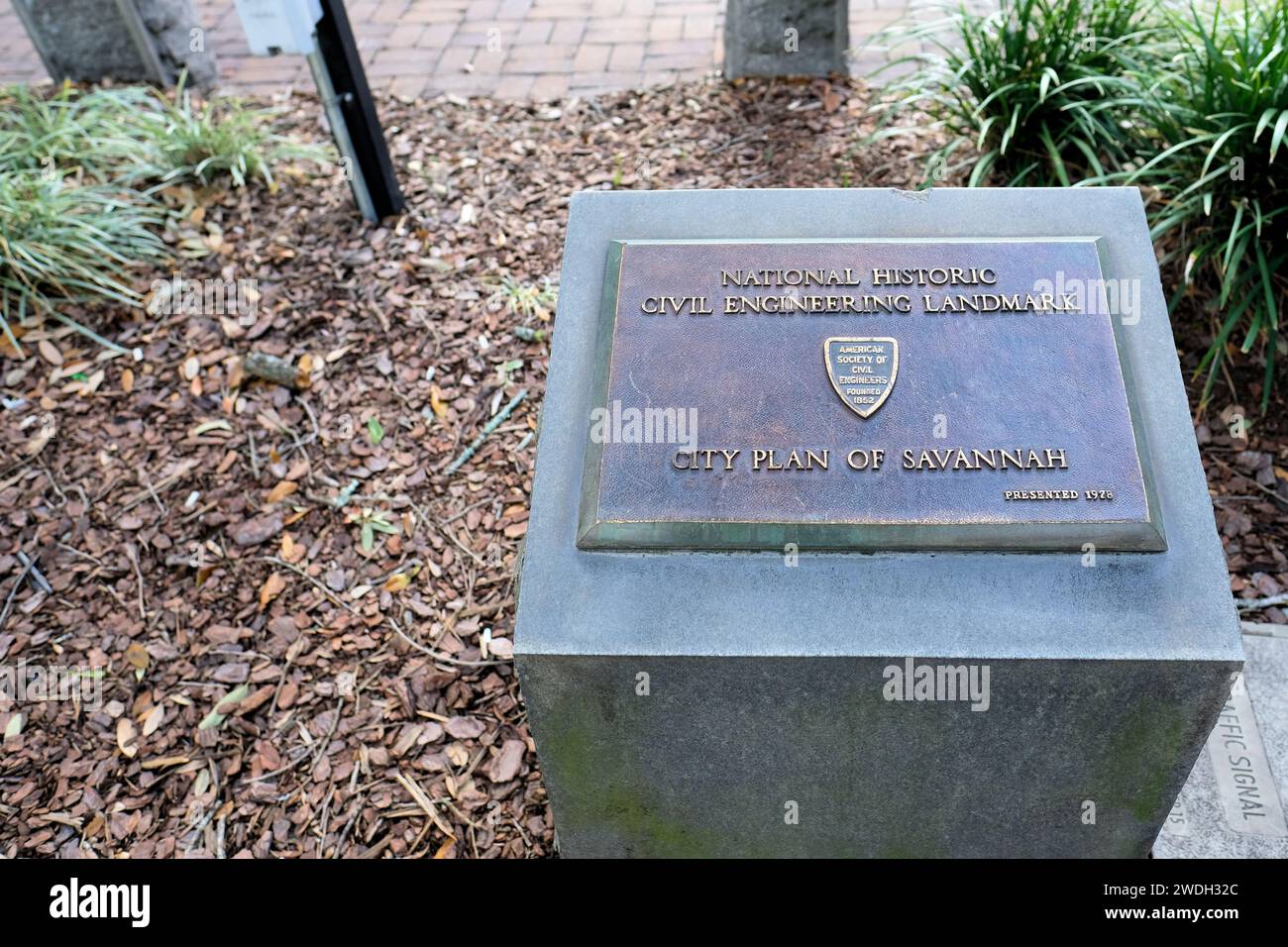 Plaque in downtown Savannah, Georgia recognizing the City Plan of ...