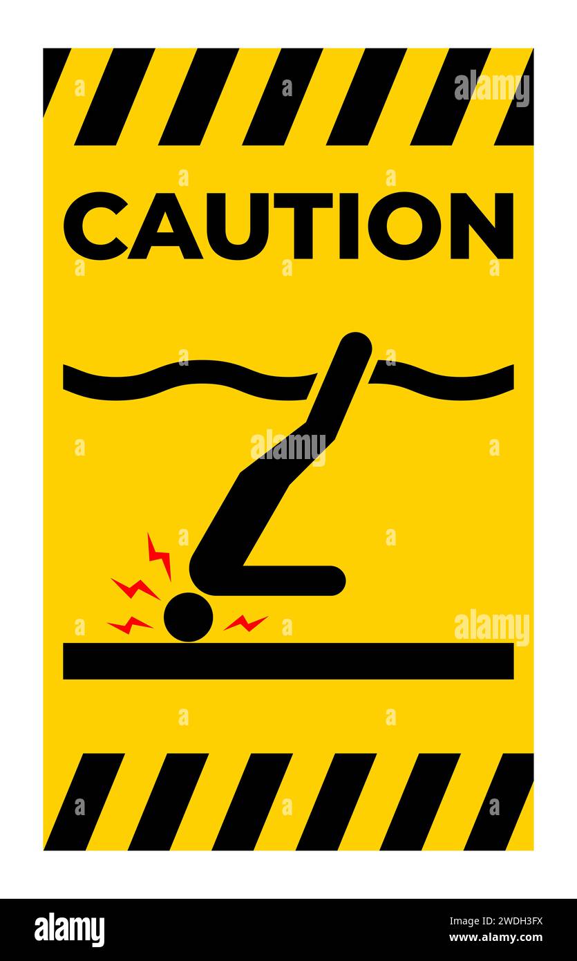 Water Safety Sign Warning - Shallow Water Stock Vector Image & Art - Alamy