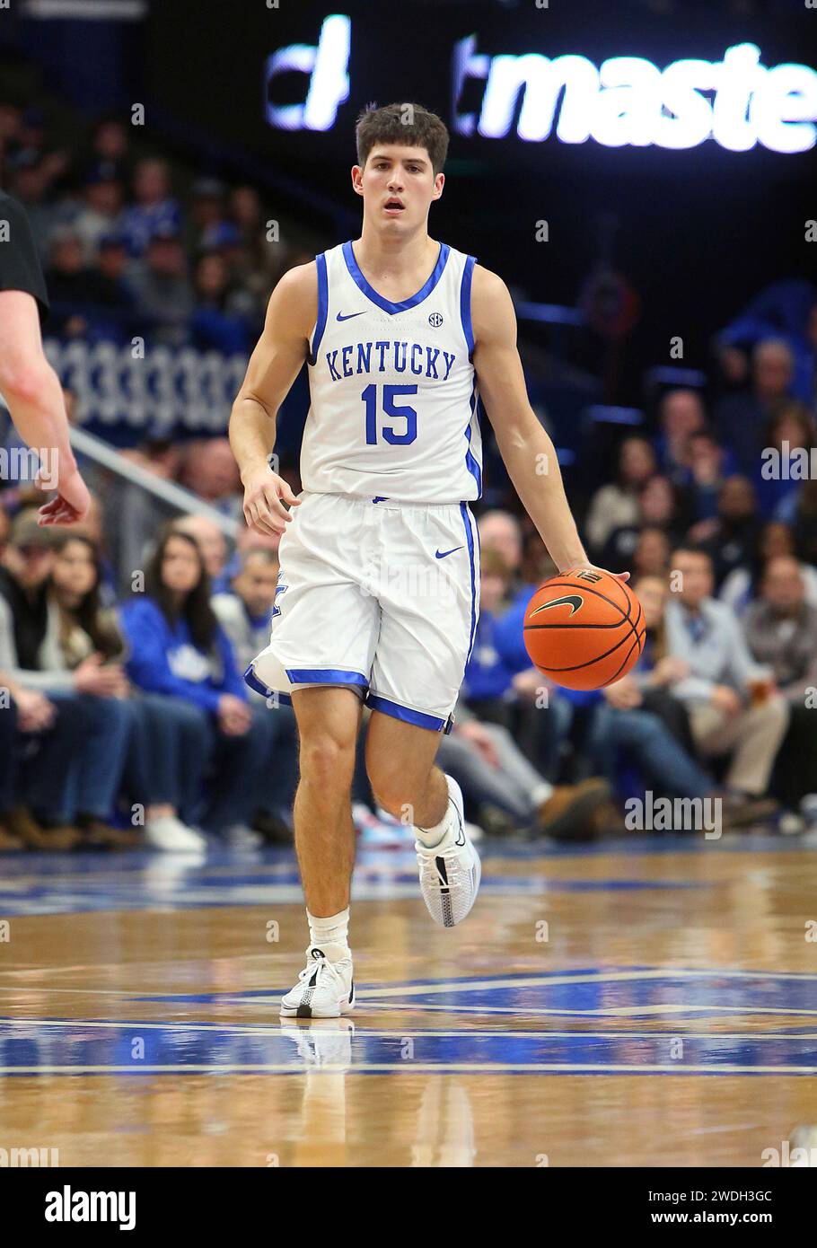 LEXINGTON, KY - JANUARY 20: Kentucky Wildcats guard Reed Sheppard (15 ...