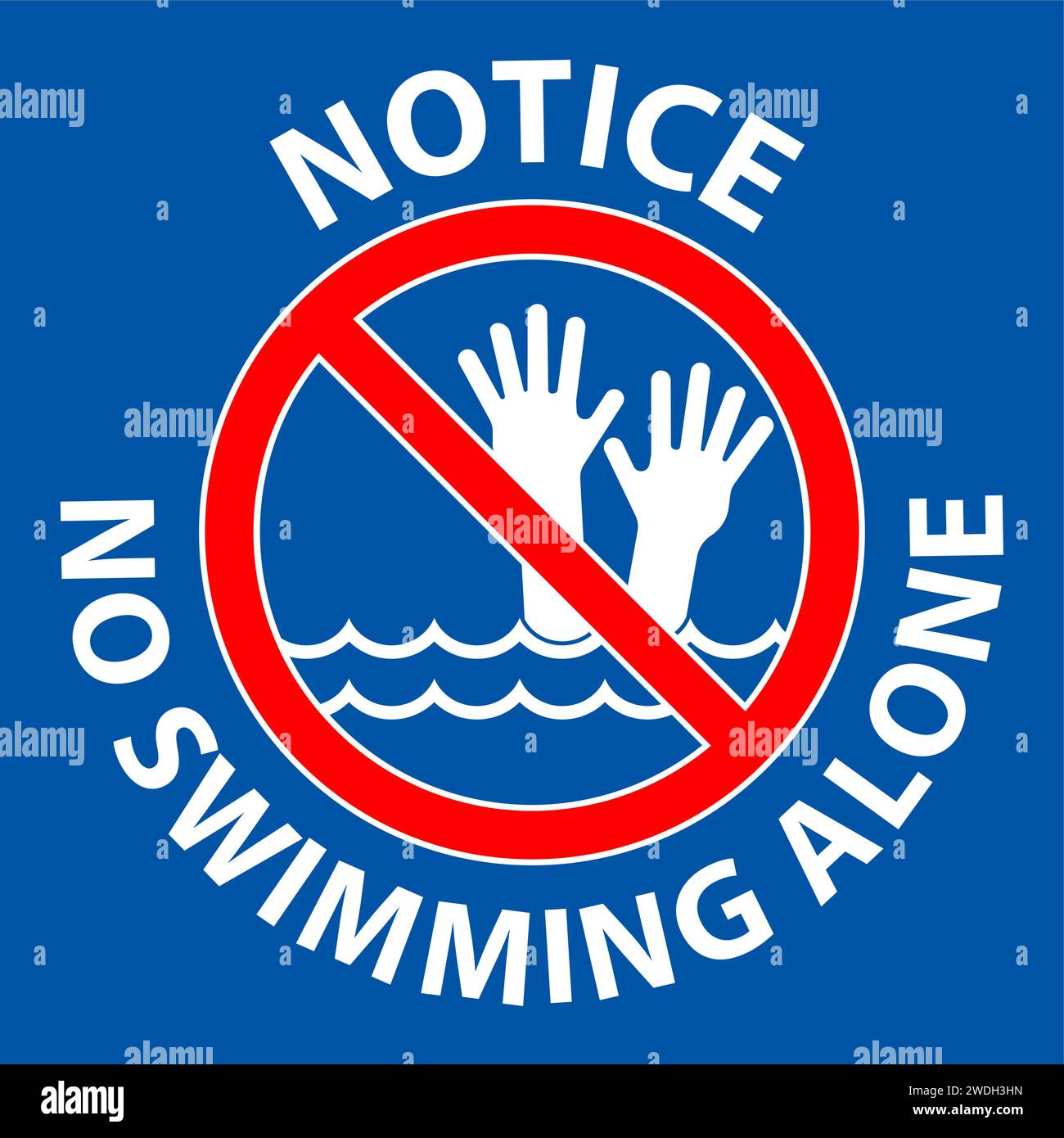 Pool Safety Sign Notice, No Swimming Alone Stock Vector Image & Art - Alamy