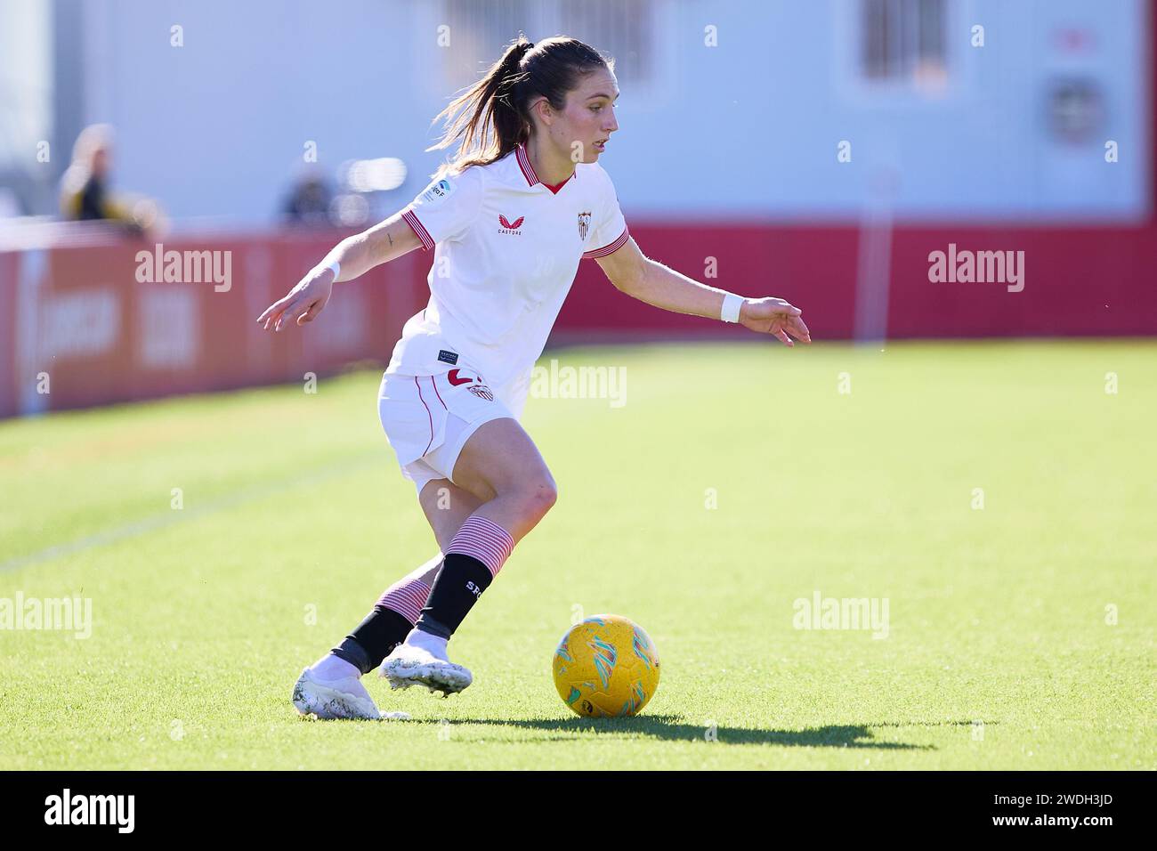 Sevilla, Spain. 20th Apr, 2024. Arola Aparicio of Sevilla FC during the ...
