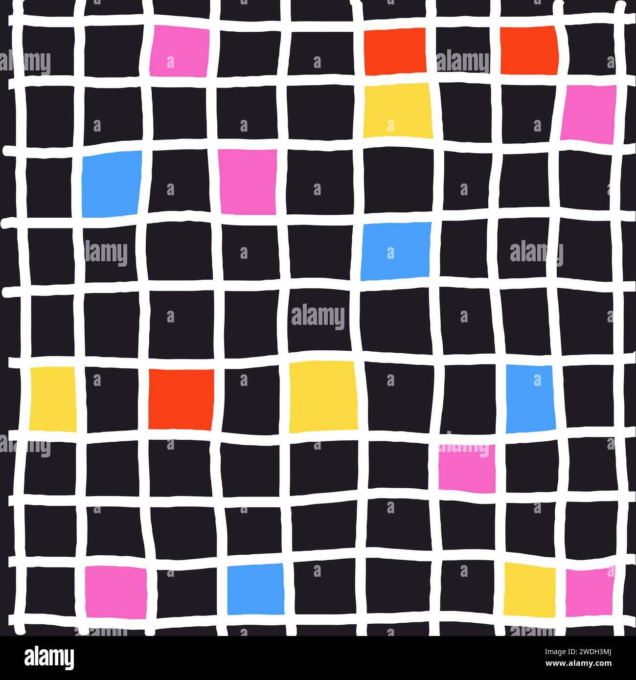 Simple Geometric Hand Drawn Irregular Pattern. Cute groovy Colored ...