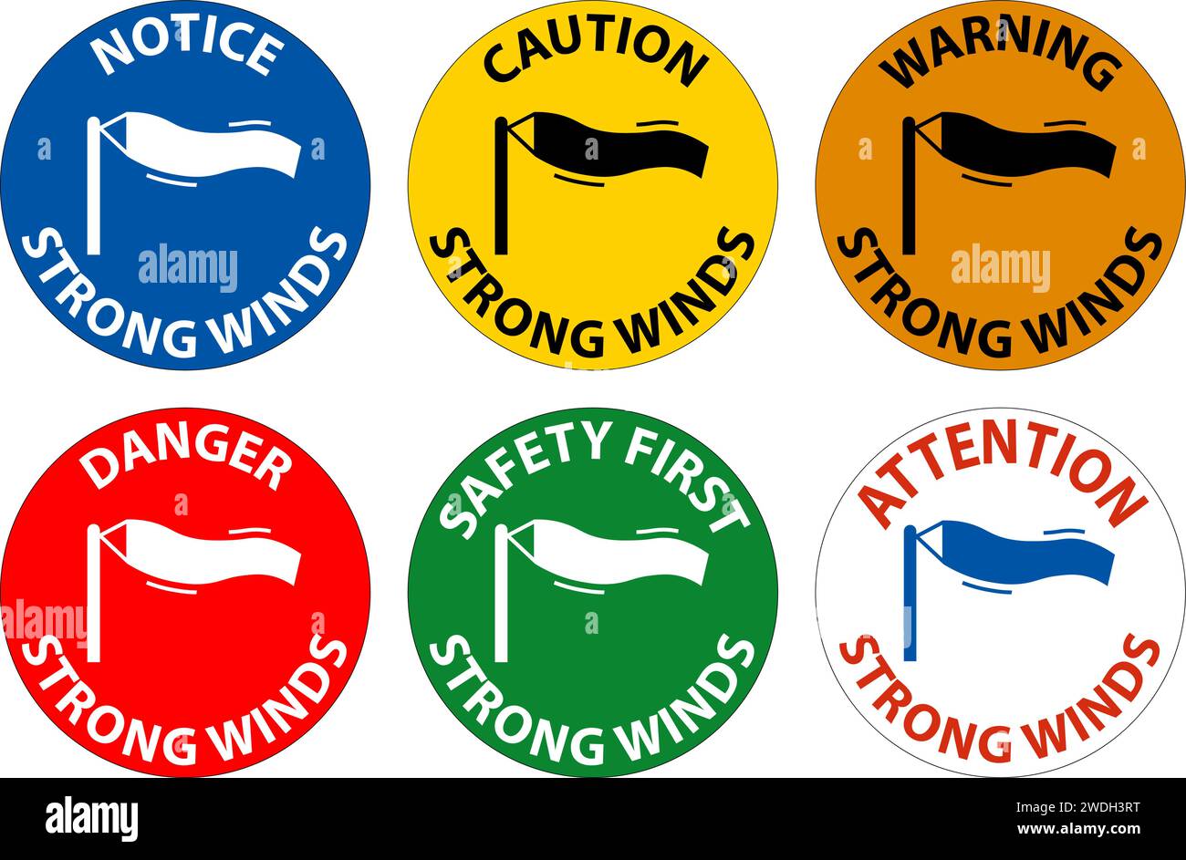 Water Safety Sign Warning - Strong Winds Stock Vector Image & Art - Alamy