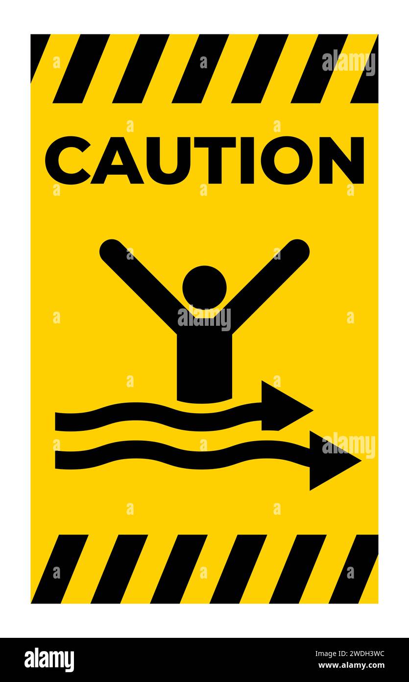 Water Safety Sign Warning - Strong Currents Stock Vector Image & Art ...