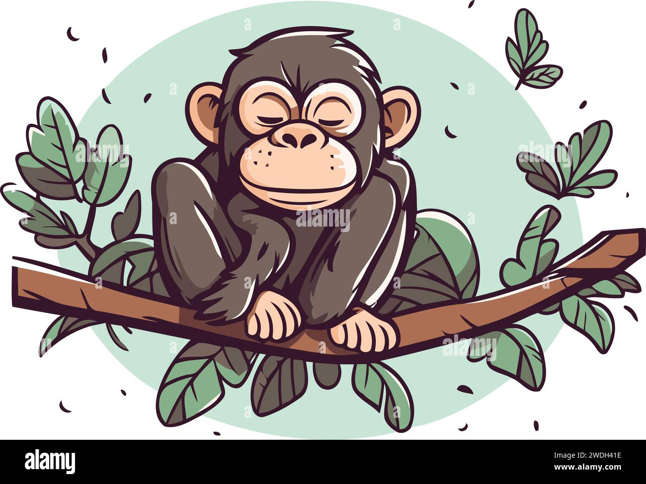 Monkey branch Stock Vector Images - Alamy