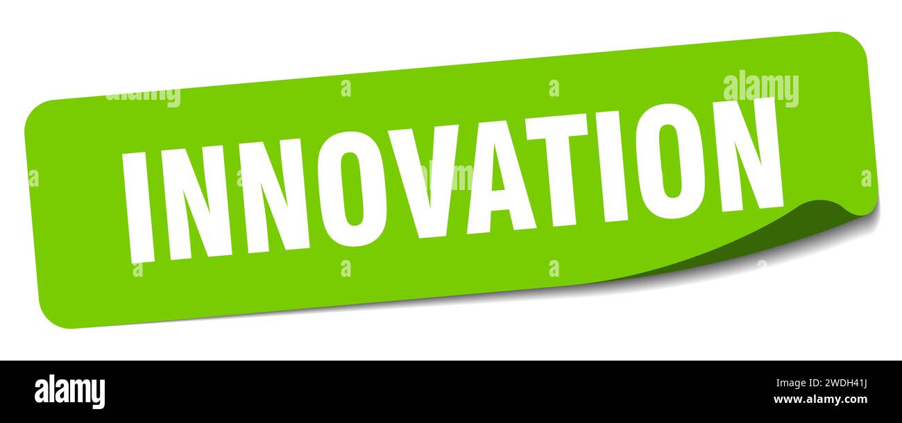 innovation sticker. innovation rectangular label isolated on white ...