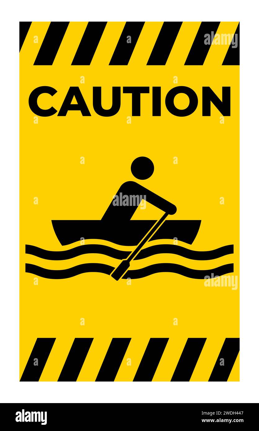 Water Safety Sign Warning - Rowing Area Stock Vector Image & Art - Alamy