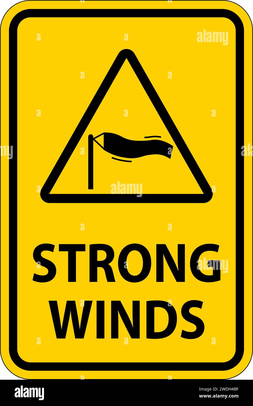 Water Safety Sign Warning - Strong Winds Stock Vector Image & Art - Alamy