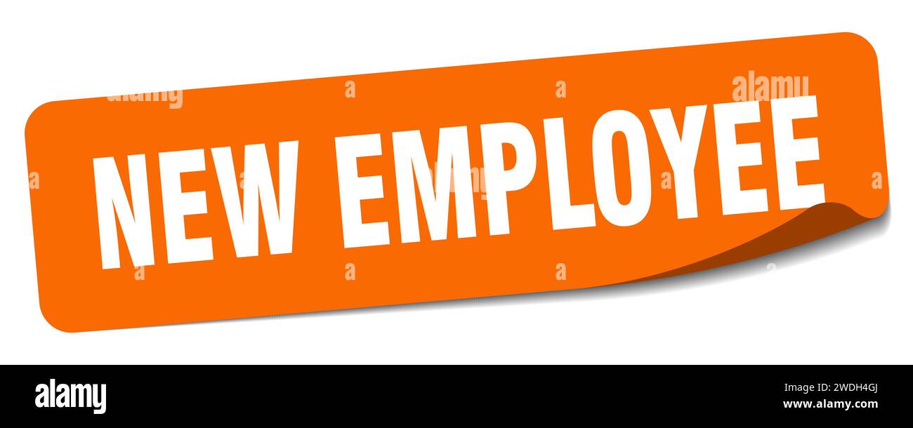 new employee sticker. new employee rectangular label isolated on white ...