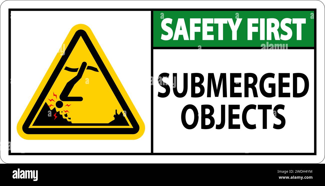Water Safety First Sign - Submerged Objects Stock Vector Image & Art ...